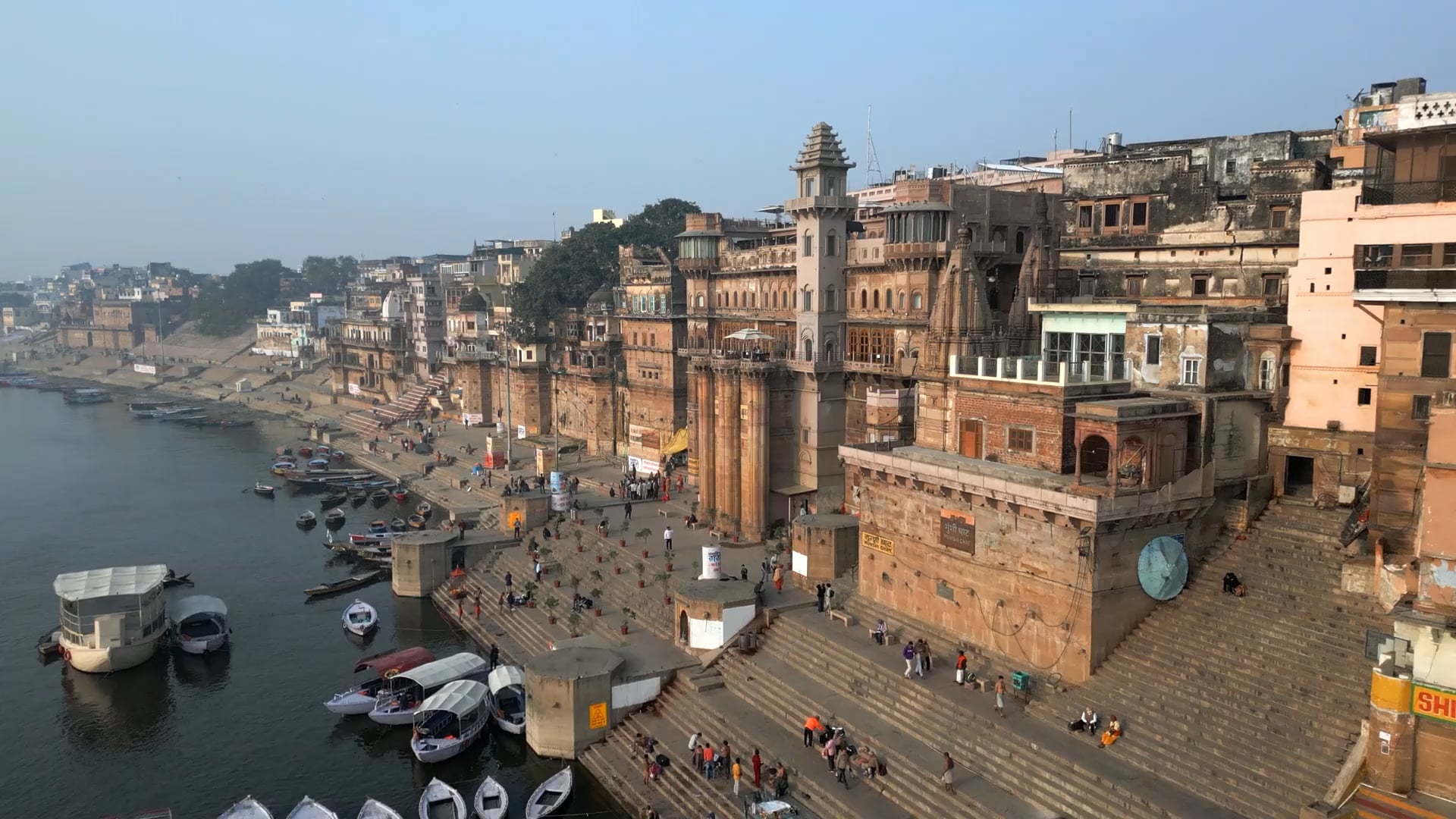 Drone Views of The Ganges: Captivating Vistas of India's Holy Waters