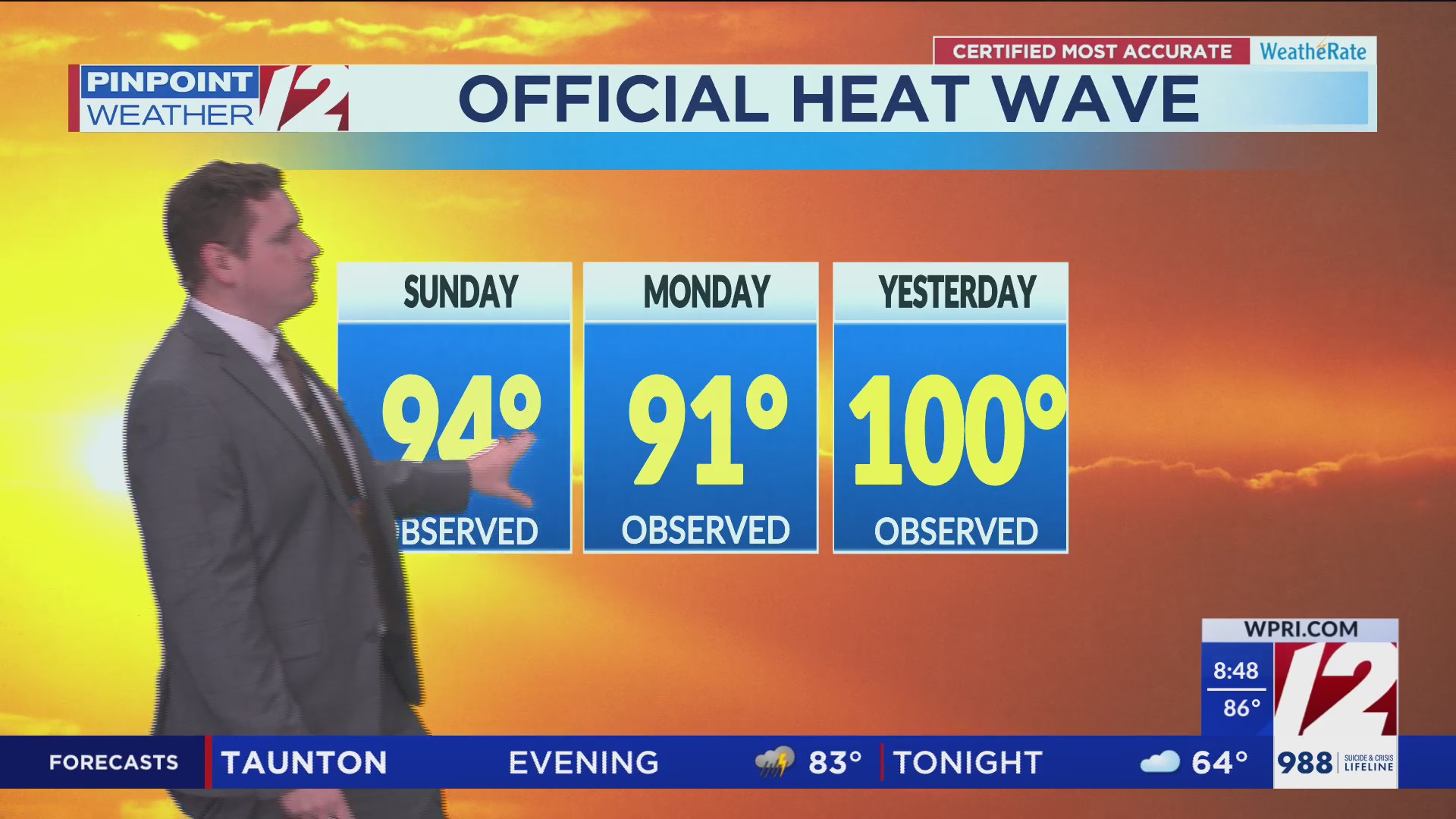 WPRI 12 Weather Forecast 6/25/25: Sunny, Hot, Humid Today; Passing Late ...