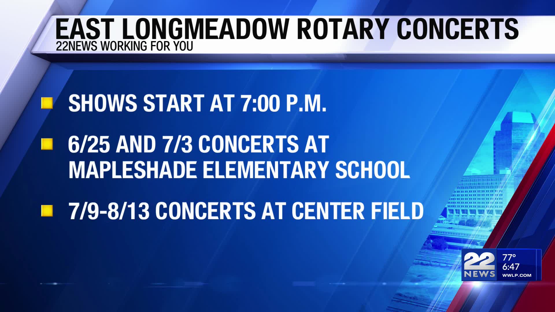 East Longmeadow Rotary offers free summer concerts at new locations