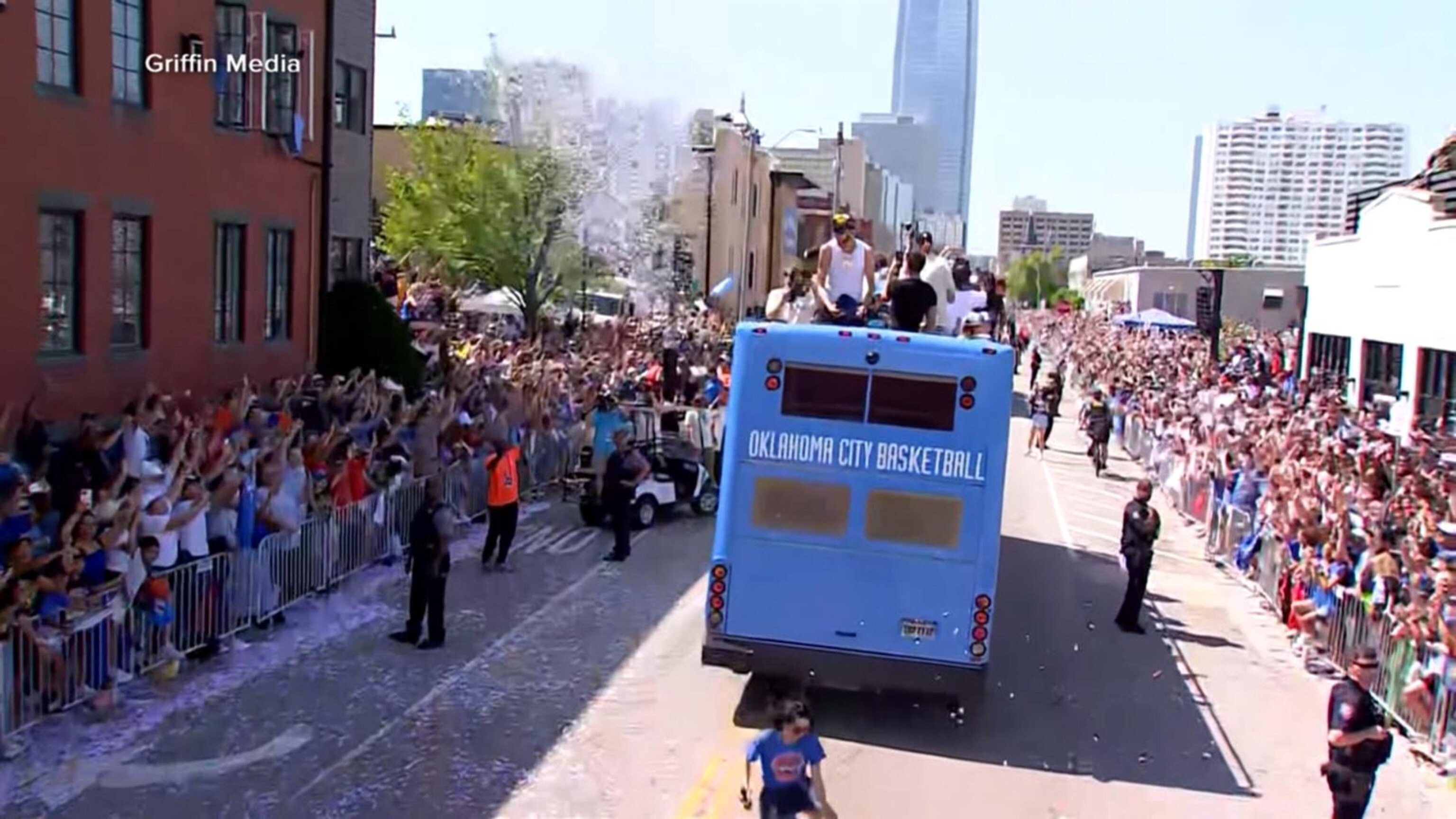 Oklahoma City Thunder fans line streets for victory parade