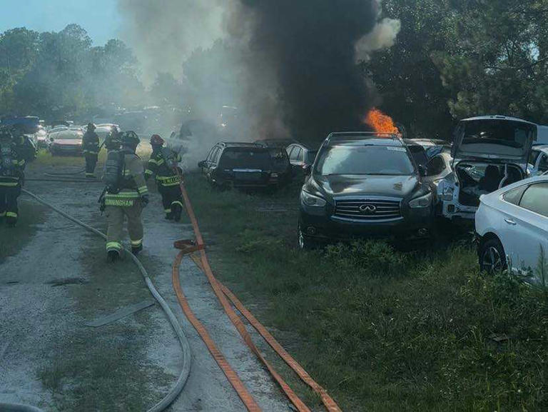 16 vehicles involved in Palm Coast car fire