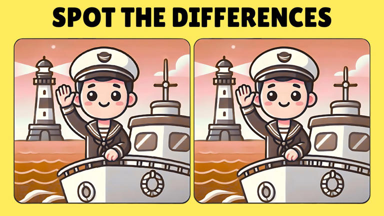 Spot the 3 Differences in Sailor on the Ship in 17 Seconds!