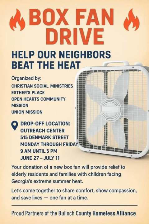 Box fan drive encourages donations in Bulloch County