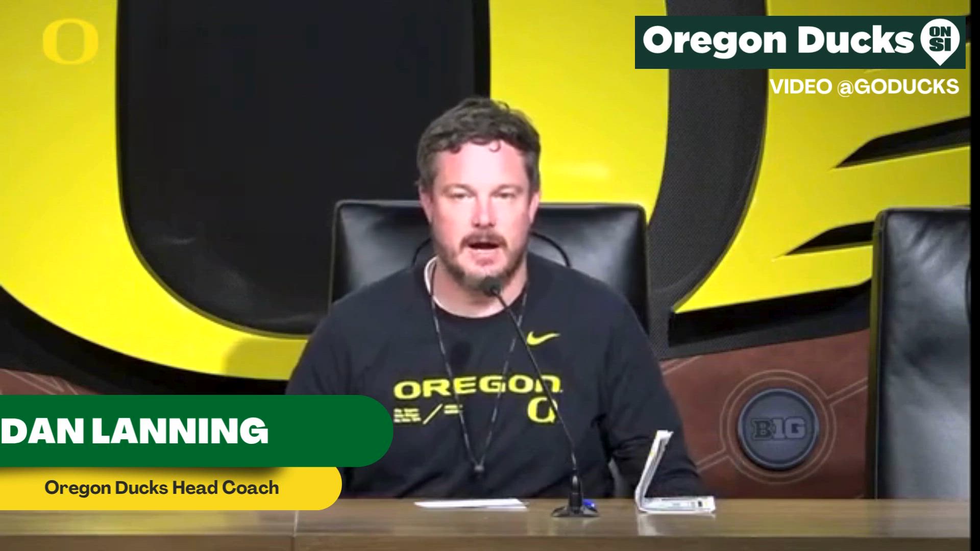 Oregon Ducks Head Coach Dan Lanning Discusses The Ducks Offensive Line