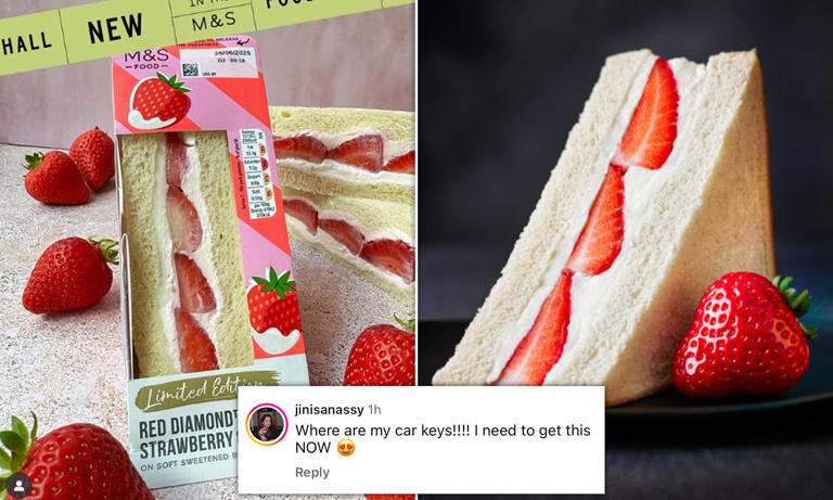 M&S launches new strawberries and cream sandwich just in time for Wimbledon