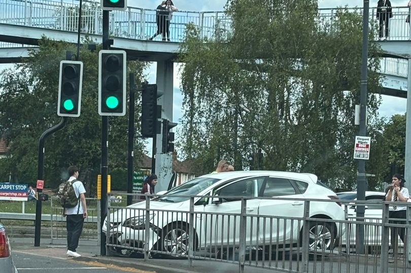 Two-car crash at Spider Island in Derby causes traffic delays