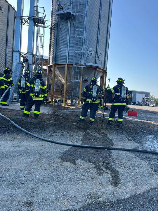 Fire erupts in grain elevator in Caroline
