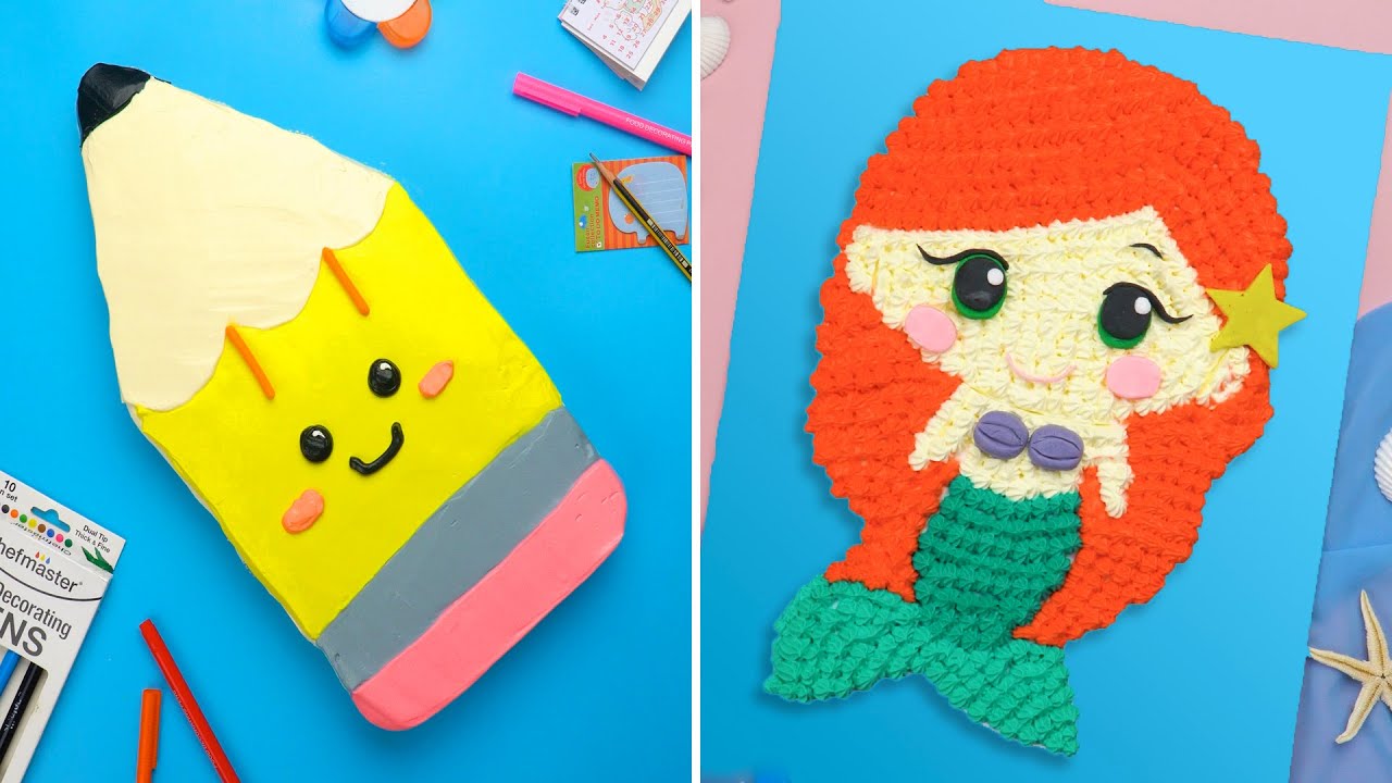 Hoe maak je Satisfying Cartoon Taarten ️🧜‍♀️ | Potlood & Zeemeermin ...