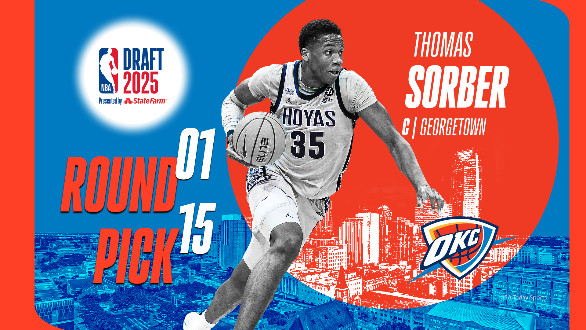 2025 NBA draft: OKC Thunder selects Georgetown's Thomas Sorber with No ...
