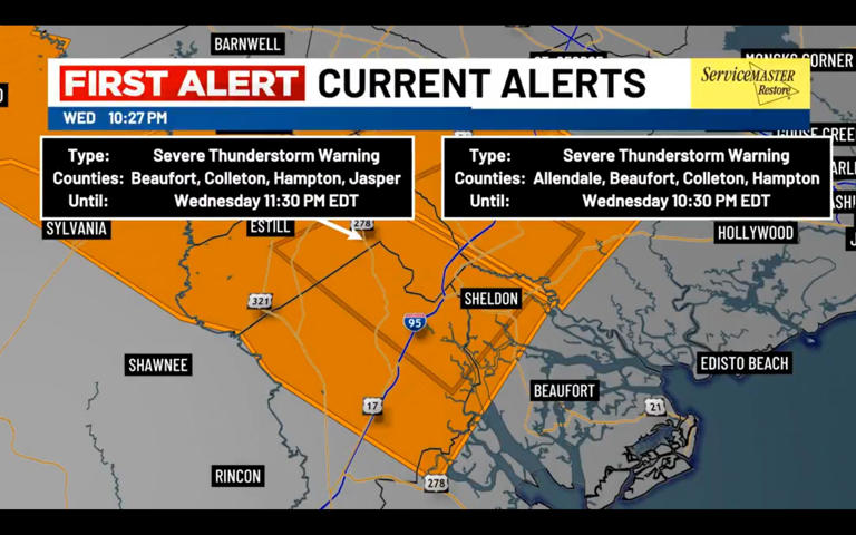 Severe thunderstorm warning expires for Lowcountry counties