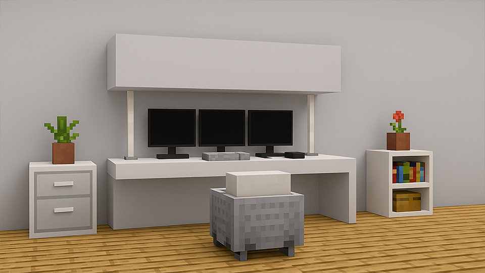 How to Build a Gaming Setup in Minecraft 🎮 | Aesthetic Desk & RGB Room ...