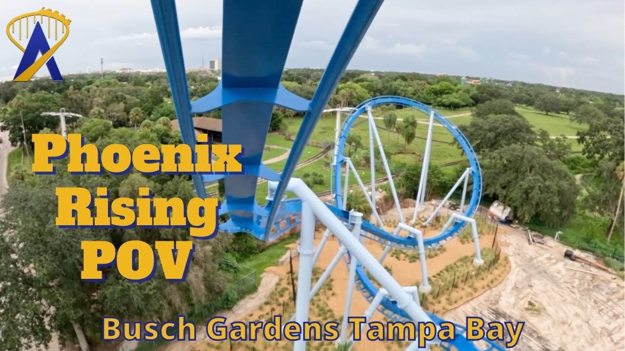 Front-Row POV: Phoenix Rising Roller Coaster at Busch Gardens Tampa Bay