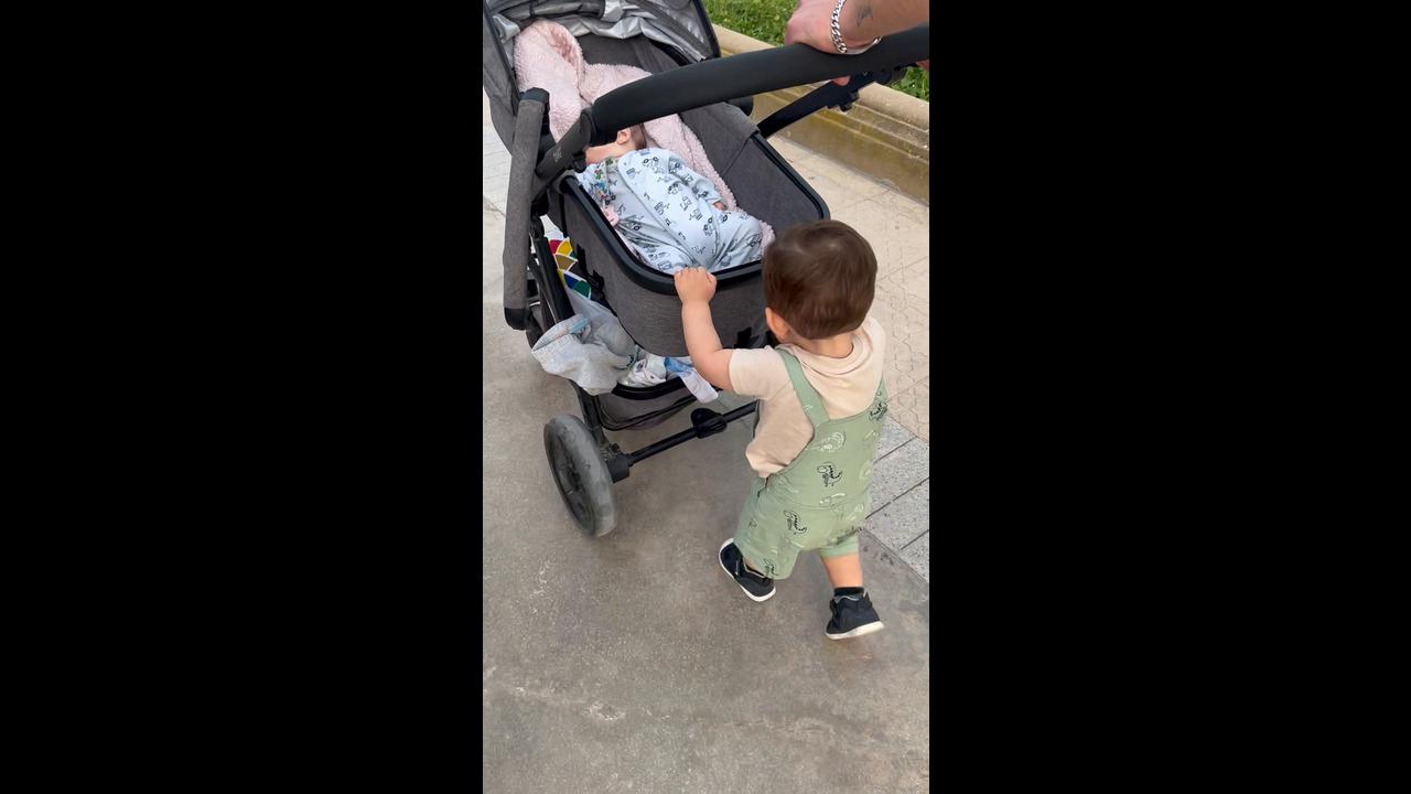 Mischievous Tot Trips Brake on Baby Sister's Stroller
