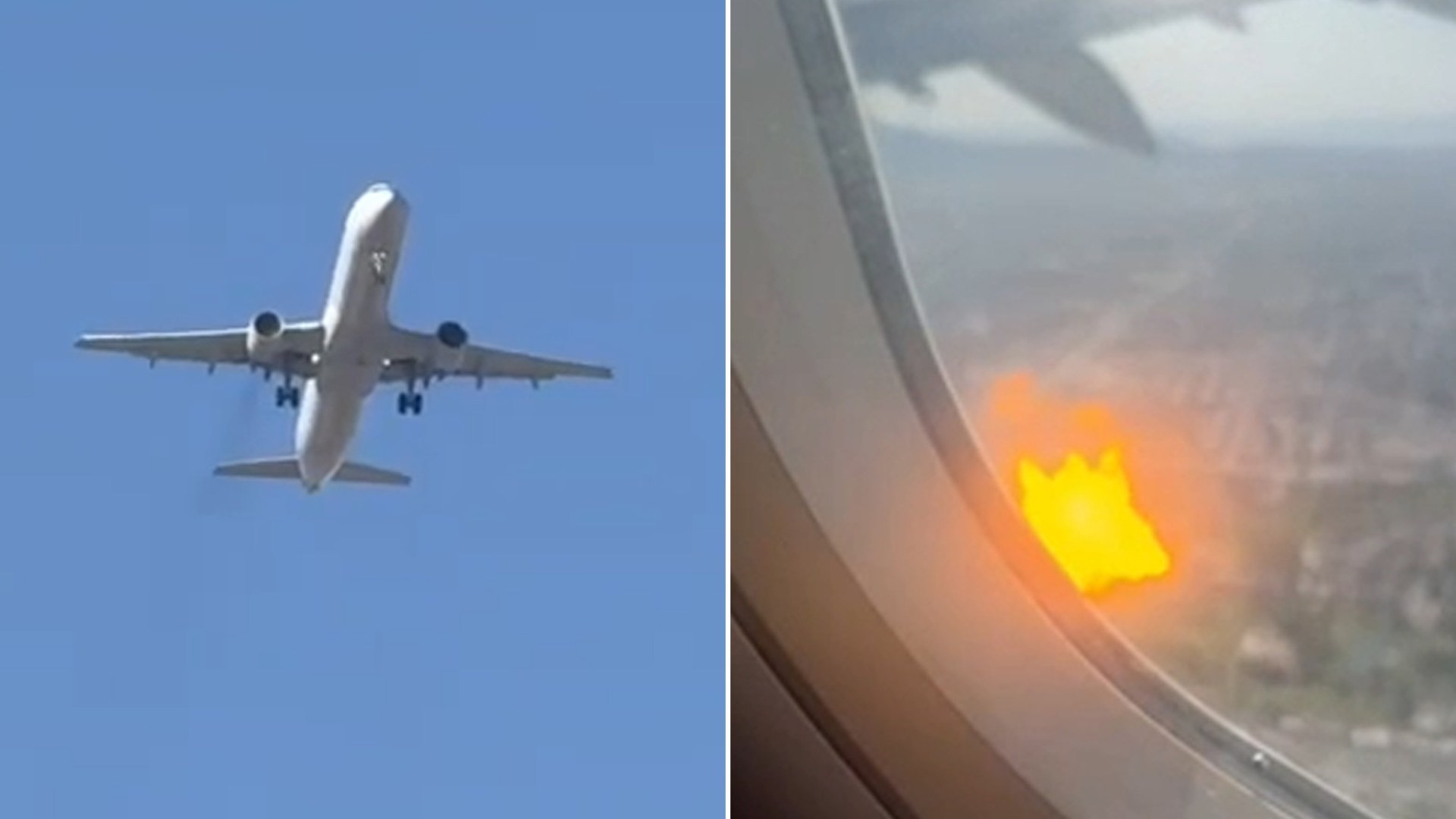 Plane shoots fire and smoke from engine mid-flight