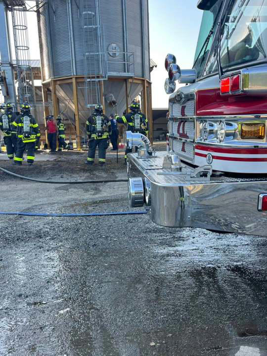Fire erupts in grain elevator in Caroline