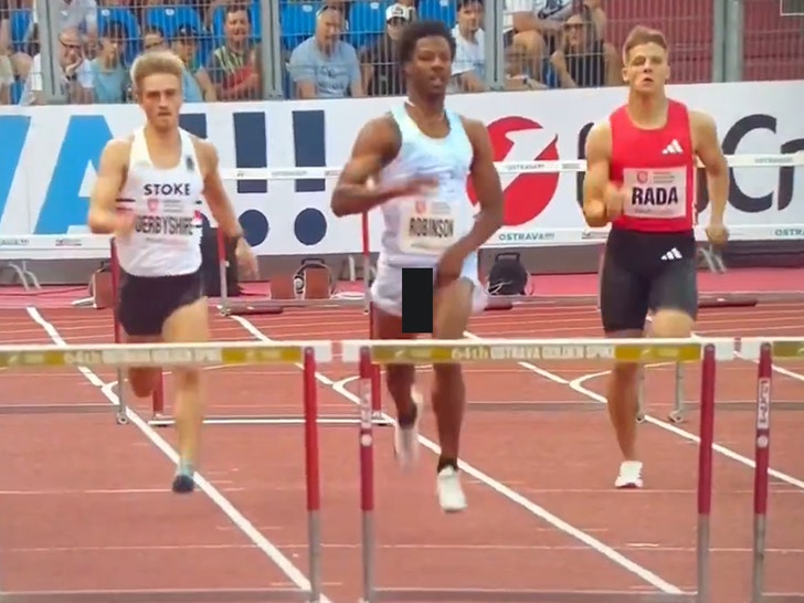 U.S. Sprinter Chris Robinson Has Wardrobe Malfunction Mid-Race, Junk ...