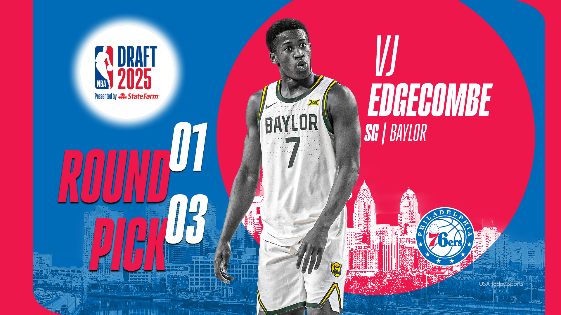 Sixers pivot from Ace Bailey, select VJ Edgecombe with No. 3 pick in ...