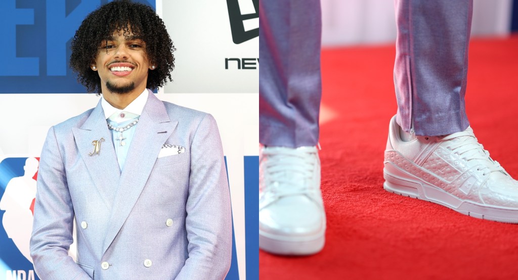Asa Newell Laces Up Louis Vuitton Sneakers for the NBA Draft 2025 Red ...