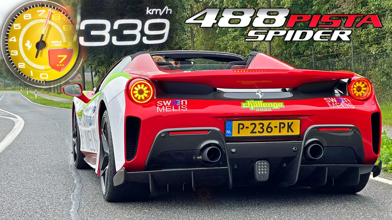 Ferrari 488 Pista | 0–339 KM/H Acceleration, Top Speed POV & V8 Sound