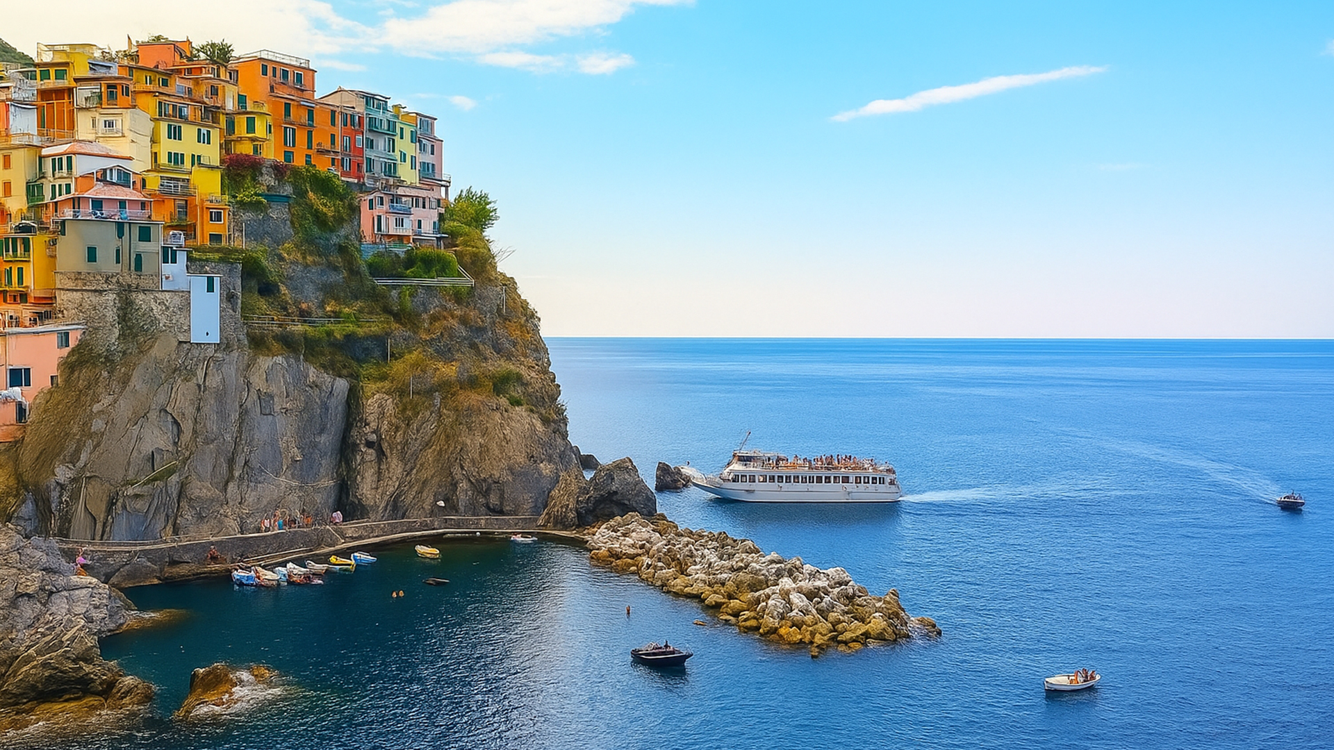 Cinque Terre, Italien mit Zug & Boot