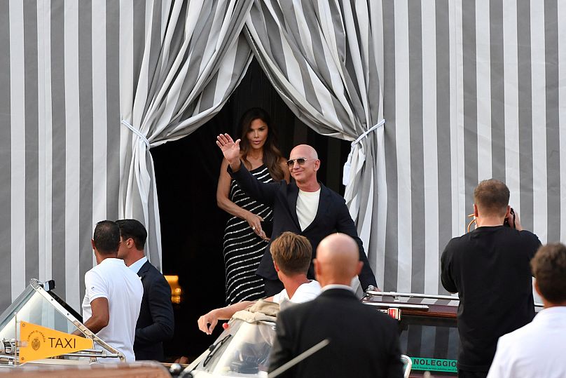 Jeff Bezos and Lauren Sánchez arrive in Venice as protests continue