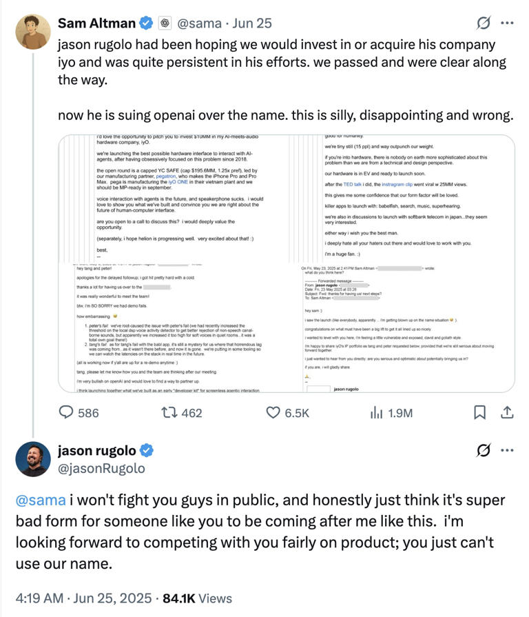 Sam Altman calls io lawsuit against OpenAI silly, rival founder says he ...