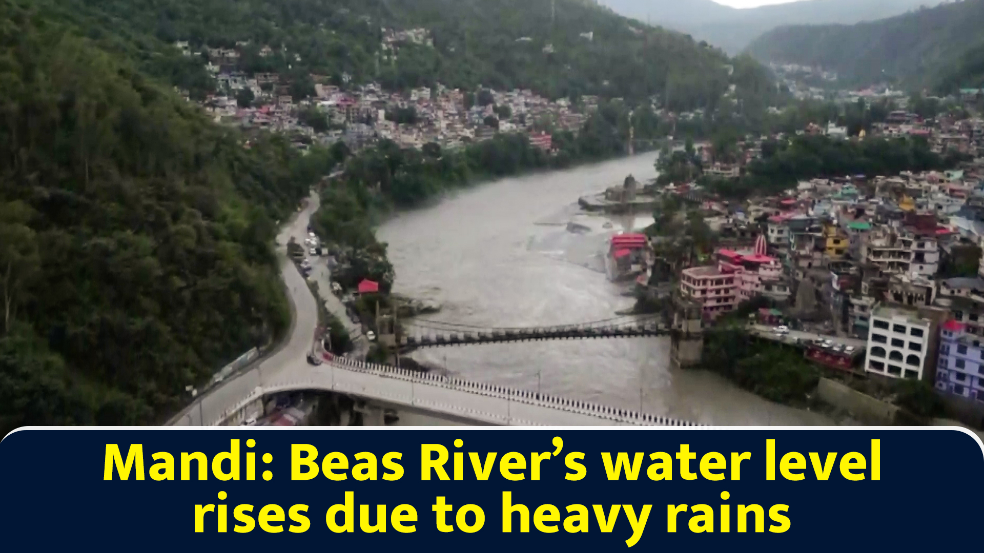 Mandi: Beas River’s water level rises due to heavy rains