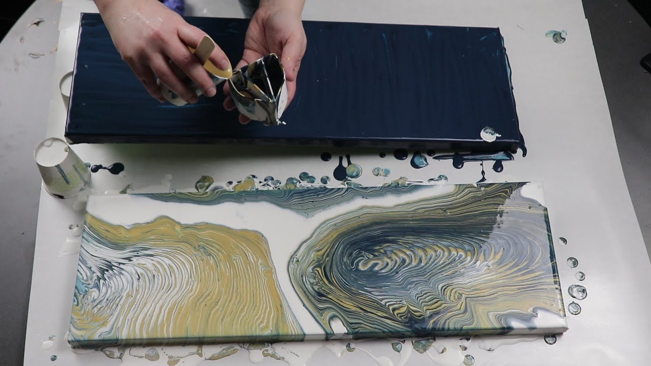 Double Tree Ring Acrylic Pour Painting