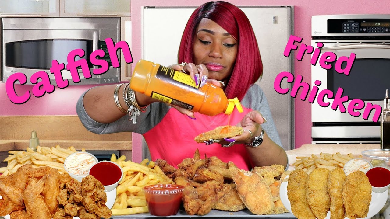 Catfish, Lemon Pepper Wings and Coleslaw Mukbang