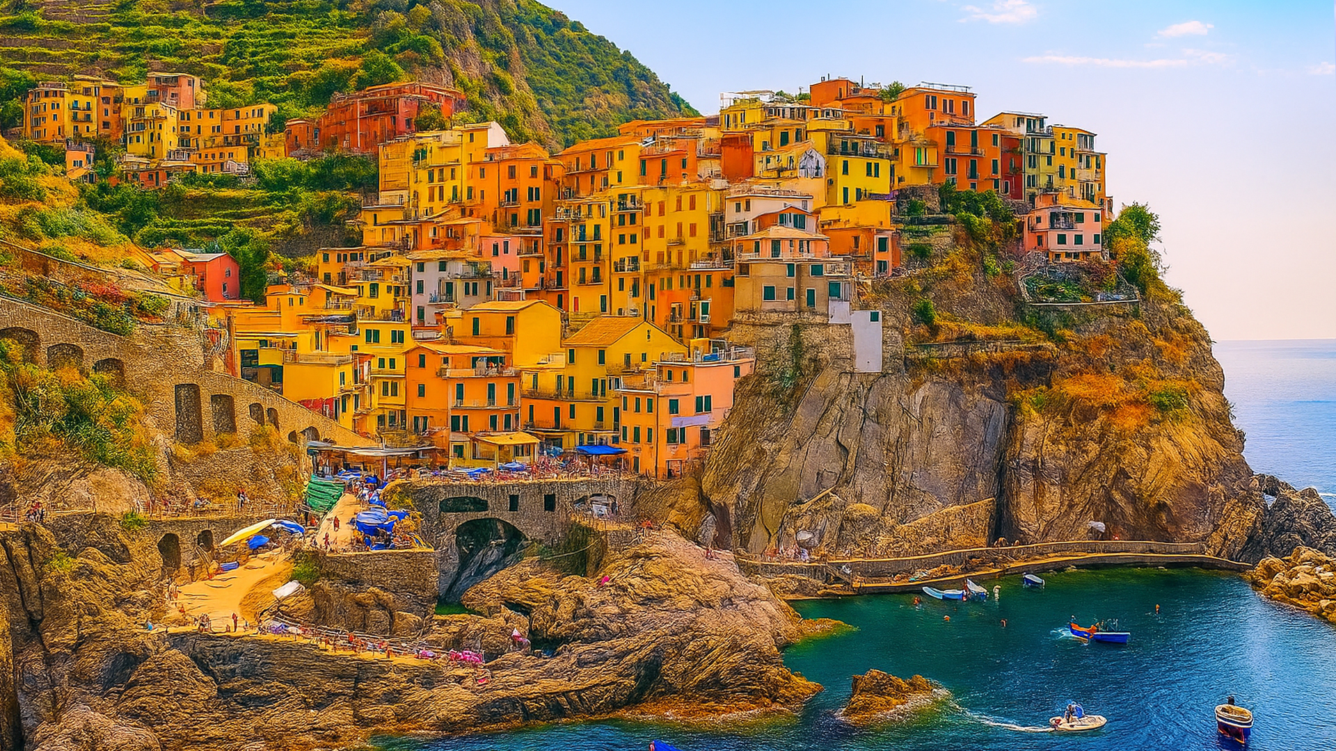 Cinque Terre Travel by Train & Boat | Vernazza, Manarola, Riomaggiore (4K)