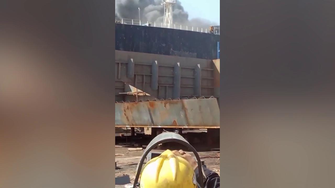 Four dead and five injured in oil tanker explosion at shipyard in Indonesia