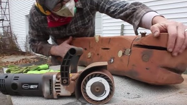 Reclaimed Exotic Wood Ship Beam Coffee Table