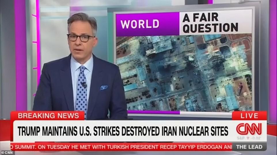Trump rages at CNN over Tapper's defense of Iran bombing story
