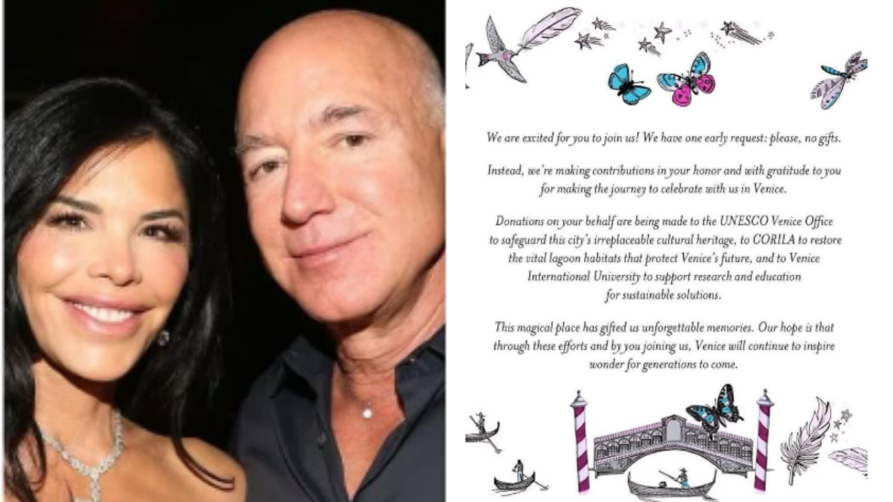 All that money, this invite?: Jeff Bezos wedding card mocked as 'ugly ...