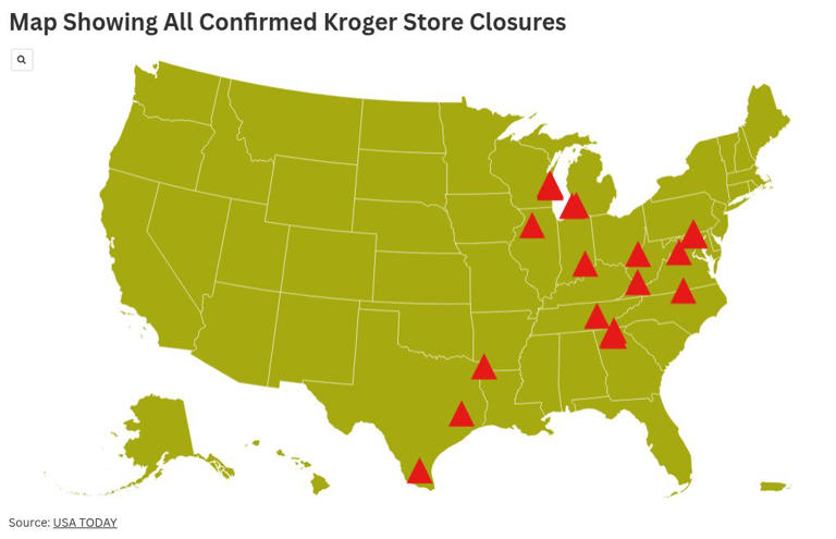 Map shows Kroger stores closing nationwide