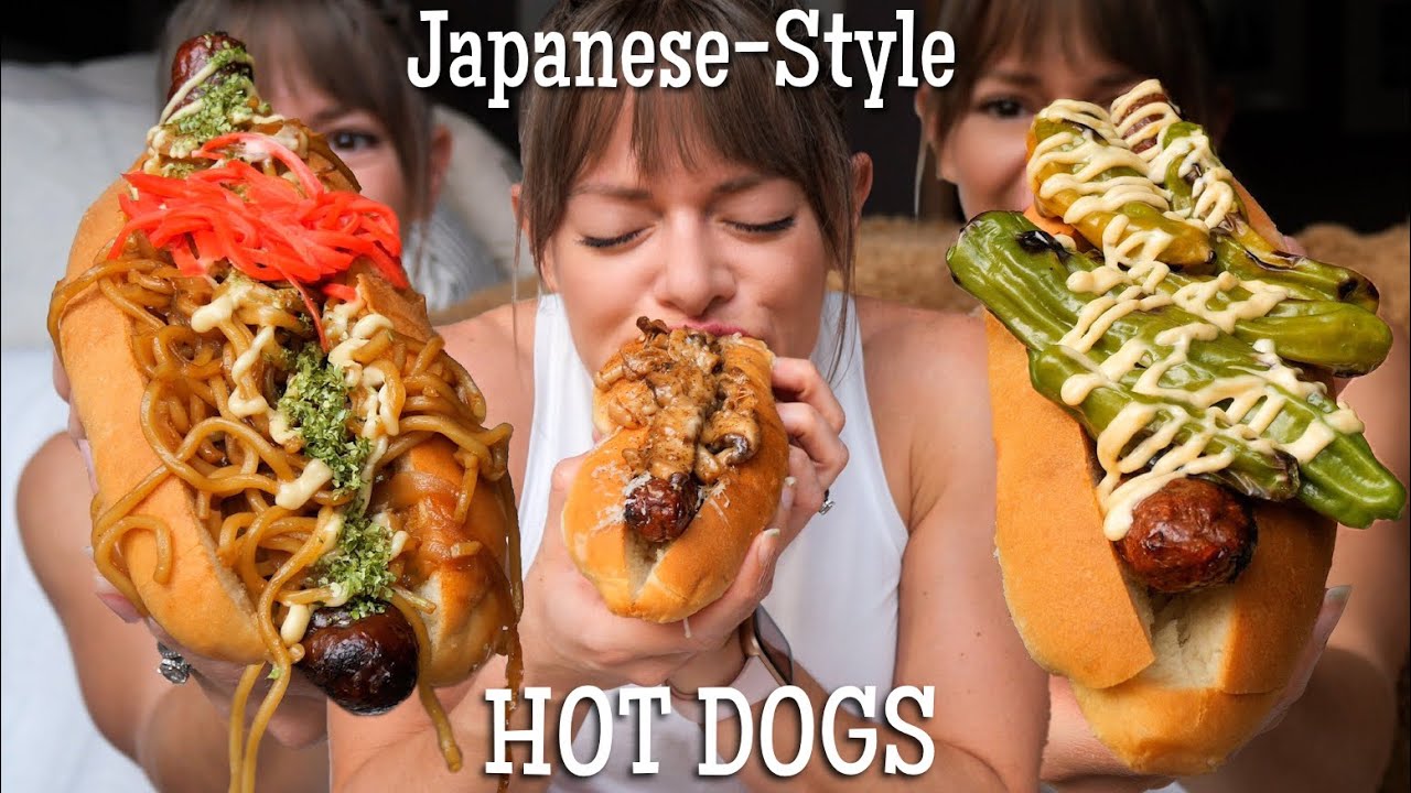 Japanese Hot Dogs with Soba, Shishito Peppers + Mushrooms!