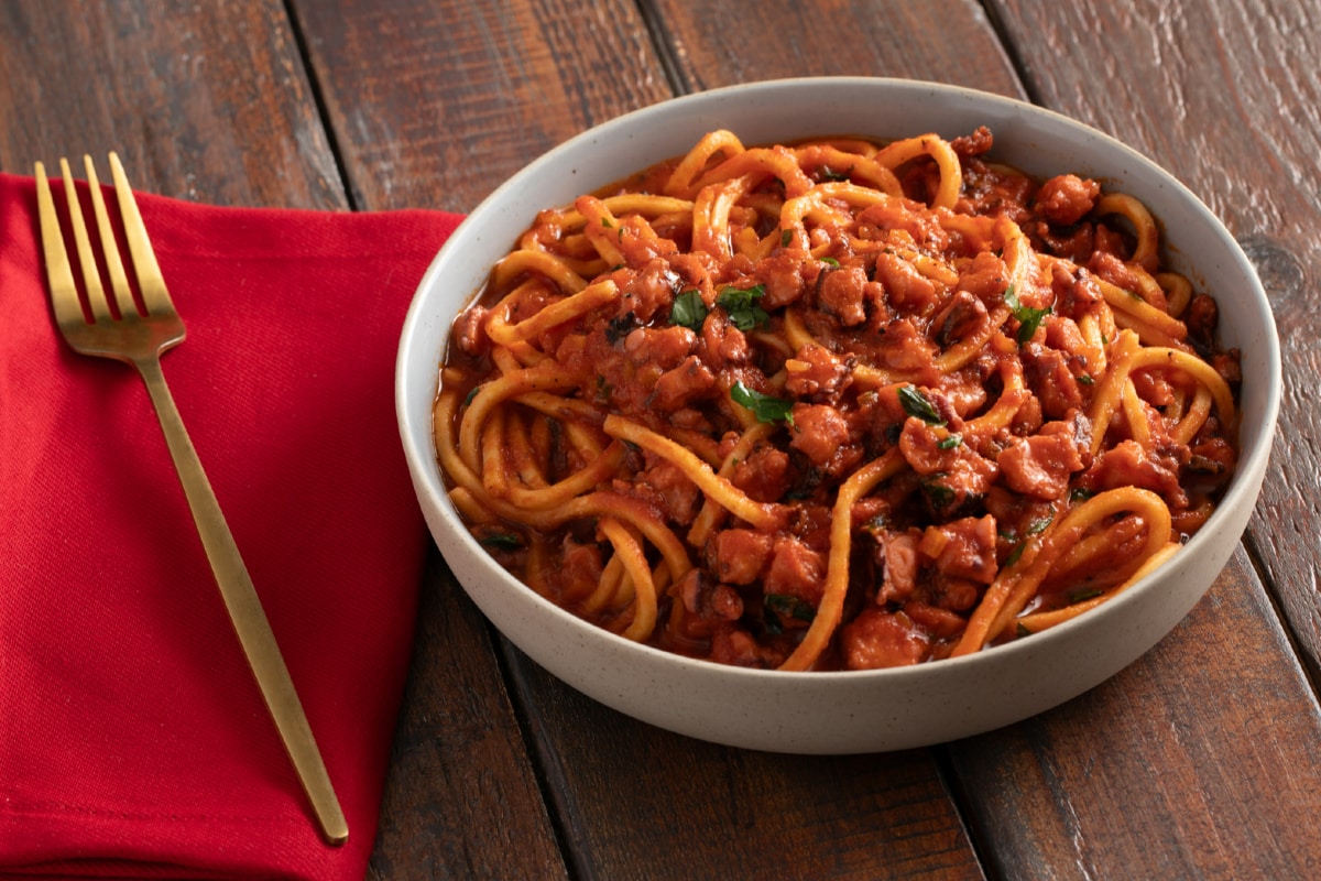 Guitar Spaghetti with Octopus Ragù