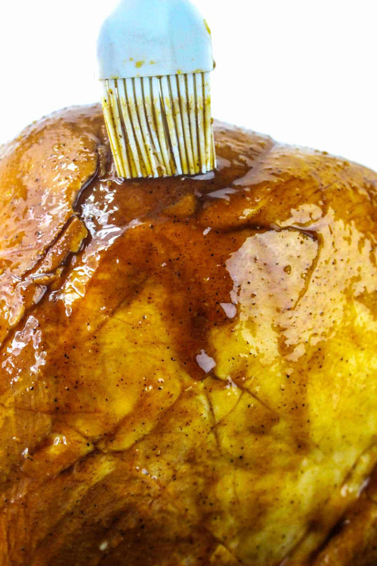 Bourbon maple glazed ham