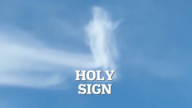 Worshippers stunned after apparition of Jesus appears in clouds