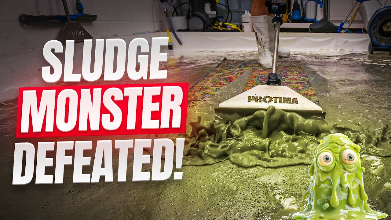 Cleaning a Rug Covered in Green Thick Sludge!