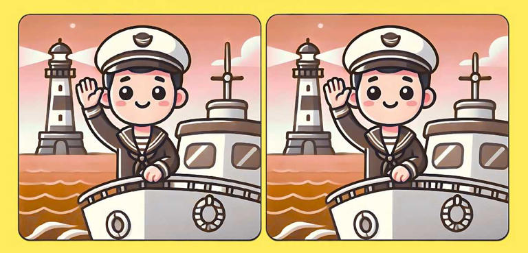 Spot the 3 Differences in Sailor on the Ship in 17 Seconds!