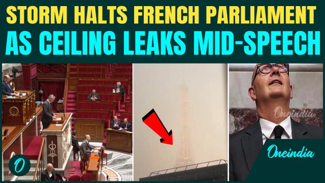 France Storm MOST SHOCKING VIDEO: Rain LEAKS Into French Parliament as ...