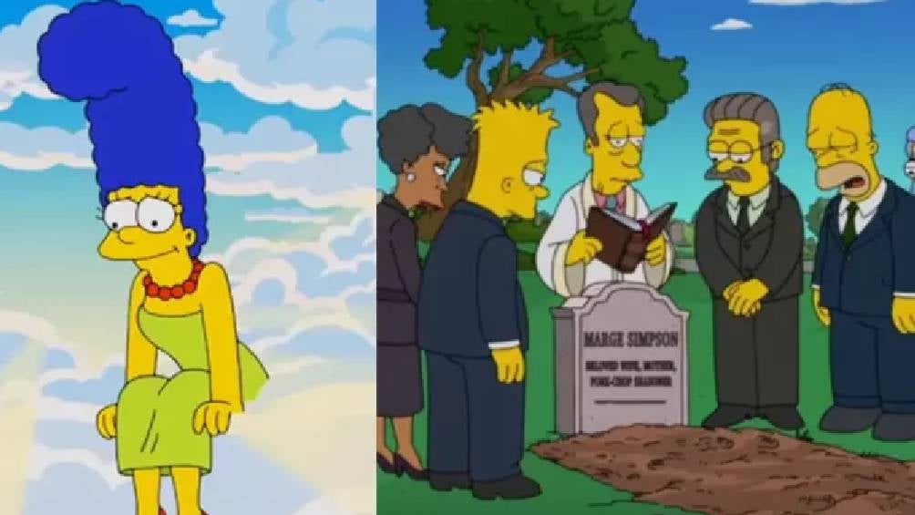 Murió Marge Simpson: Filtran imagen de Homero llorando en la tumba de ...