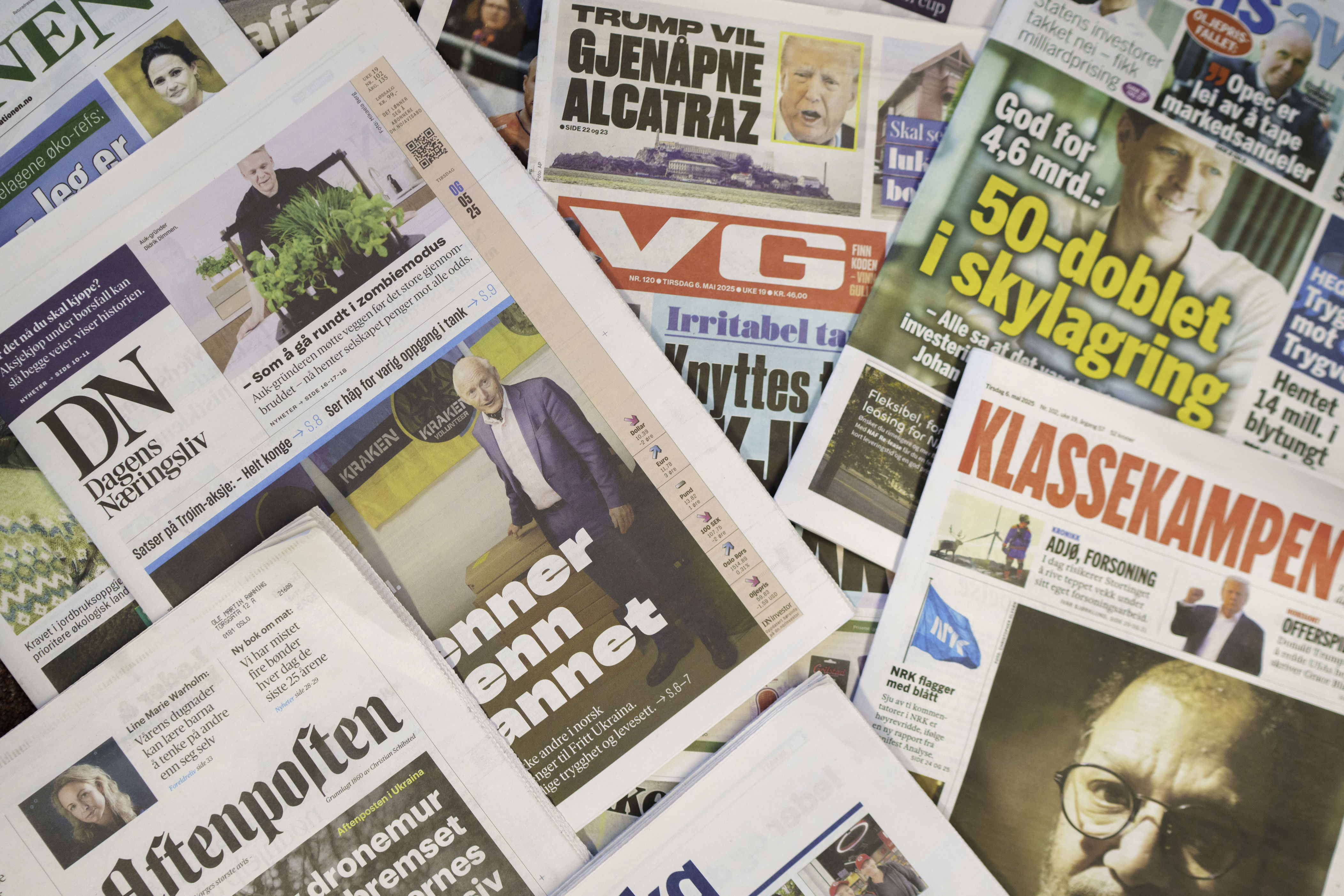 Norske aviser med rekordlave annonseinntekter i 2024