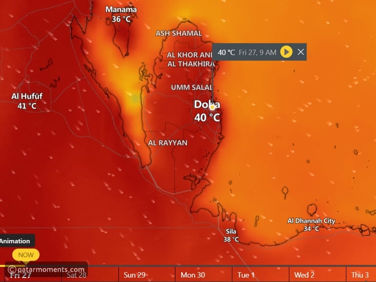 Scorching 44°C with Mild Winds: Doha Weather, June 27, 2025