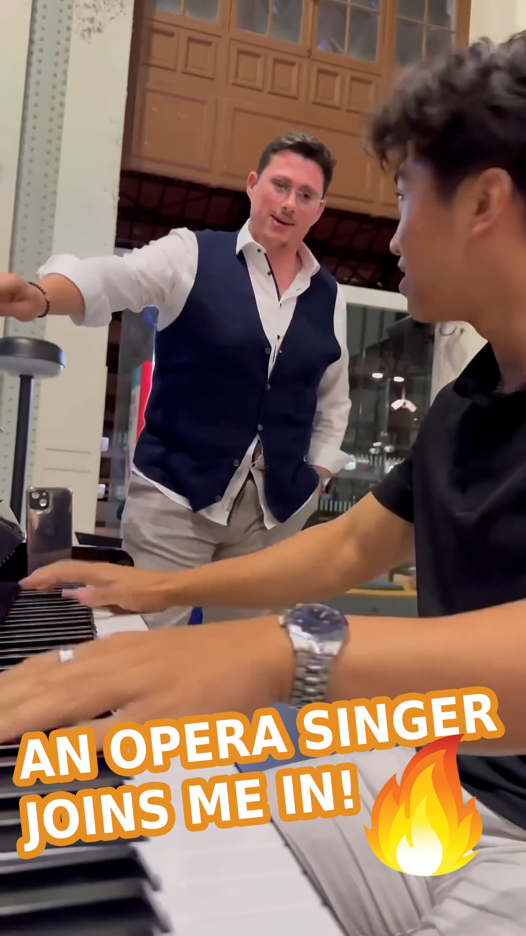 🎤 Opera Singer Joins Me at the Train Station – Crowd Goes Silent 😱🎹