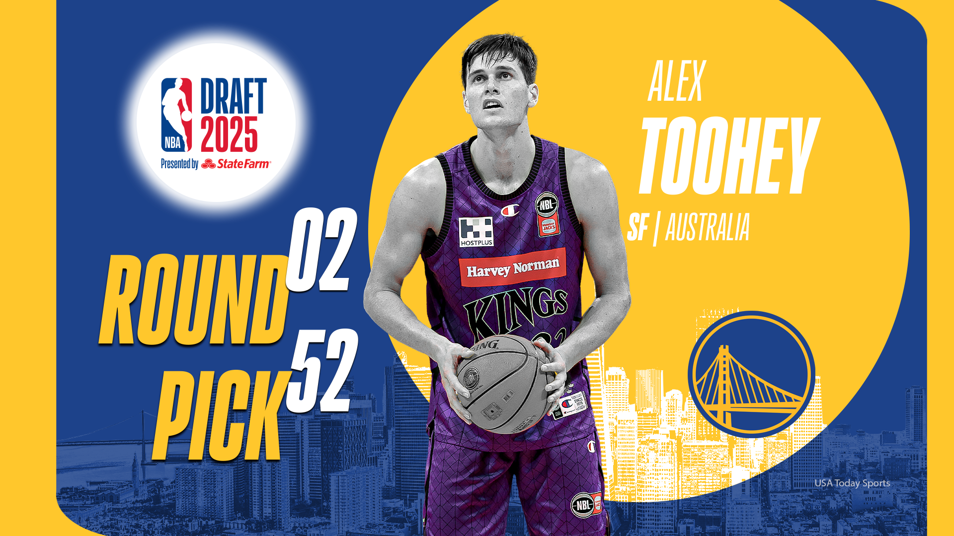2025 NBA Draft: Warriors select Australian wing Alex Toohey with No. 52 ...