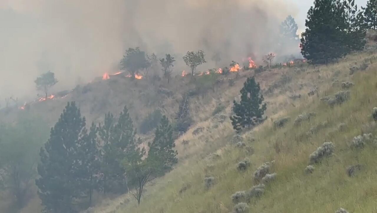 Brush fire near hospital in Kamloops, B.C., sends smoke billowing ...