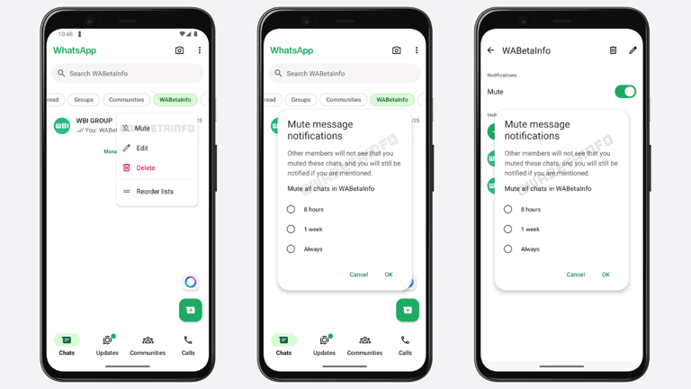 WhatsApp beta adds chat list notification control for android users