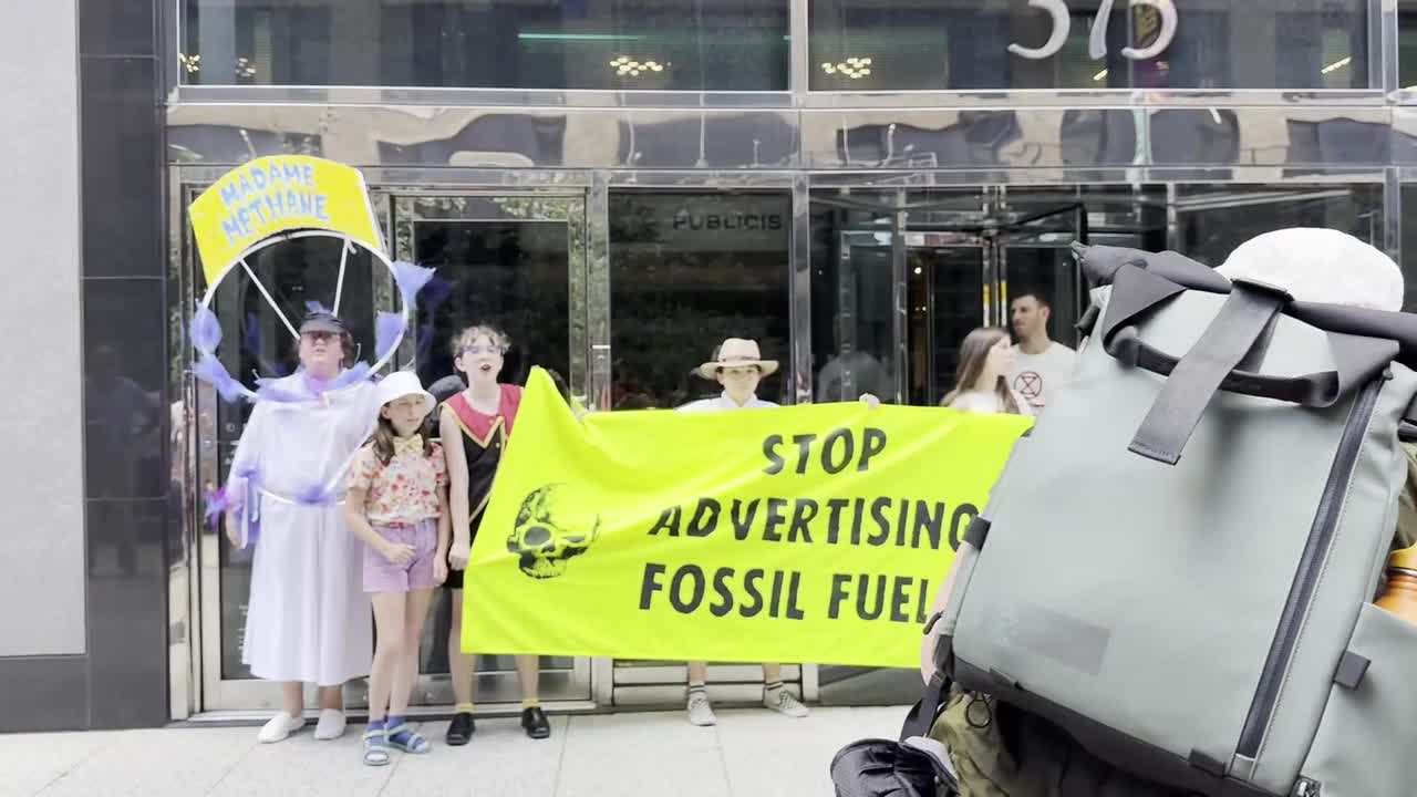 Climate activists target advertising giant's office in New York